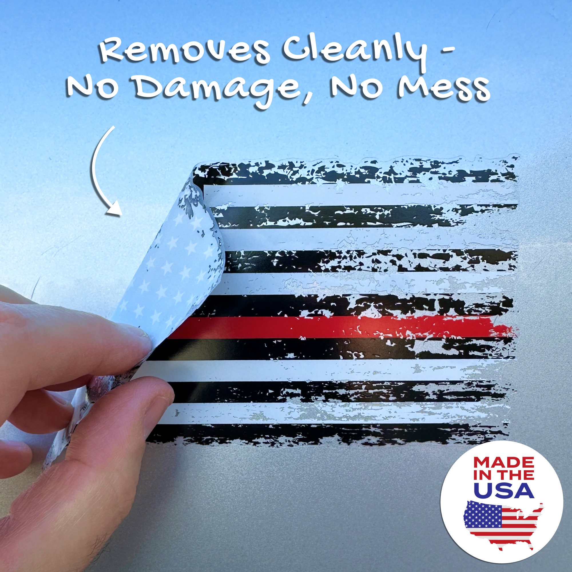 Stickios Thin Red Line Sticker Firefighter Flag Sticker American Flag ...