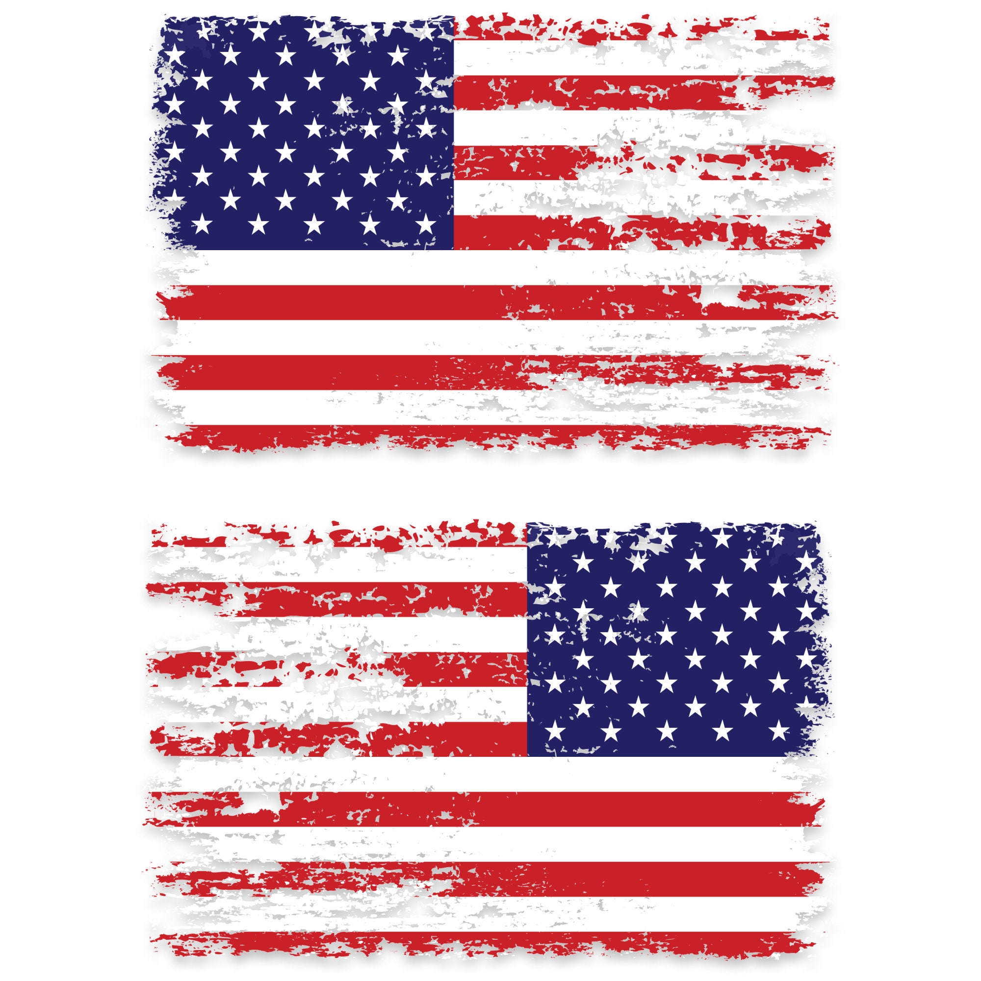 American Flag Decal Forward & Reverse Facing Distressed Flag Vinyl Stickers for Your Car, Jeep ...