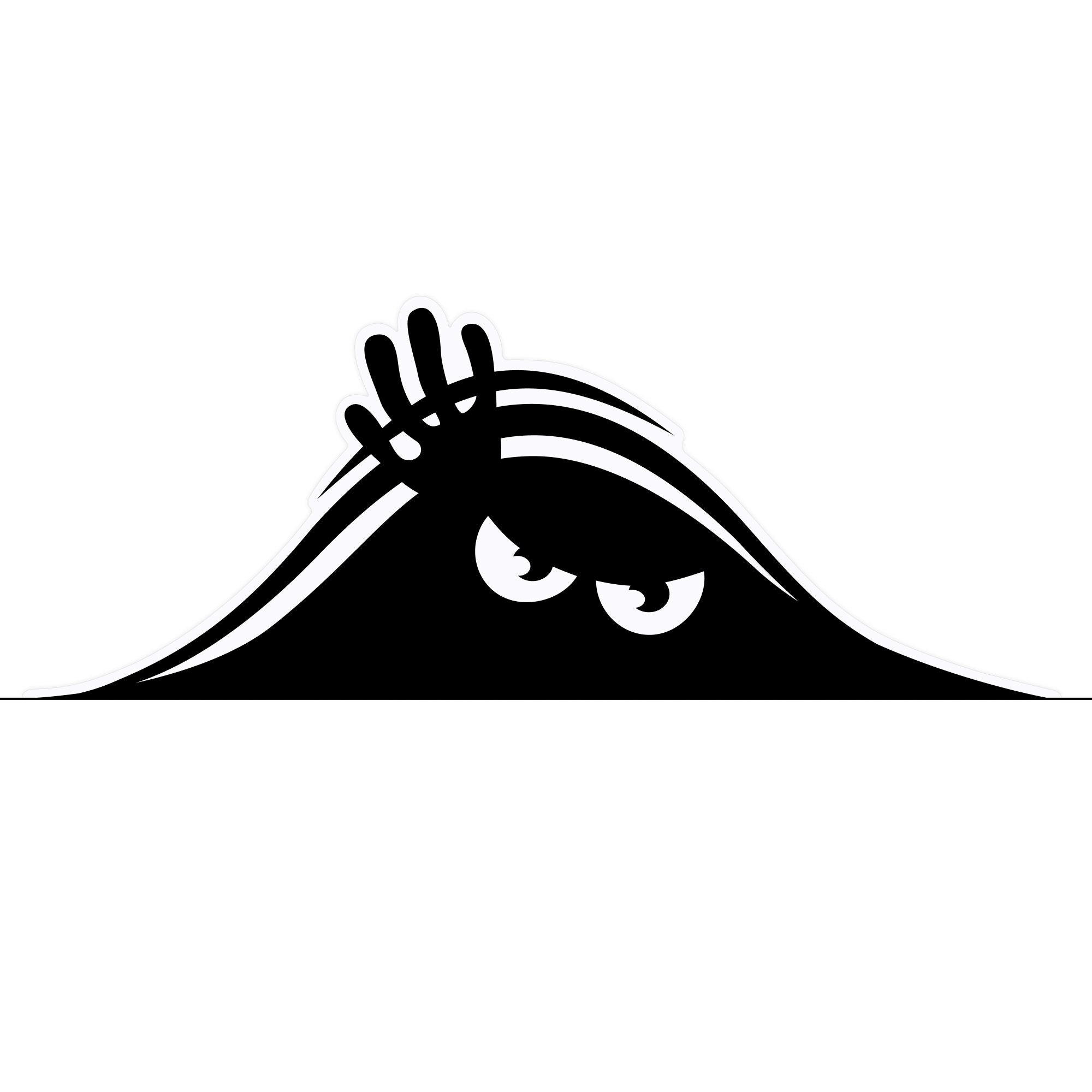 Peekaboo the Peeking Monster Bumper Sticker Black, Peel and Stick Vinyl ...