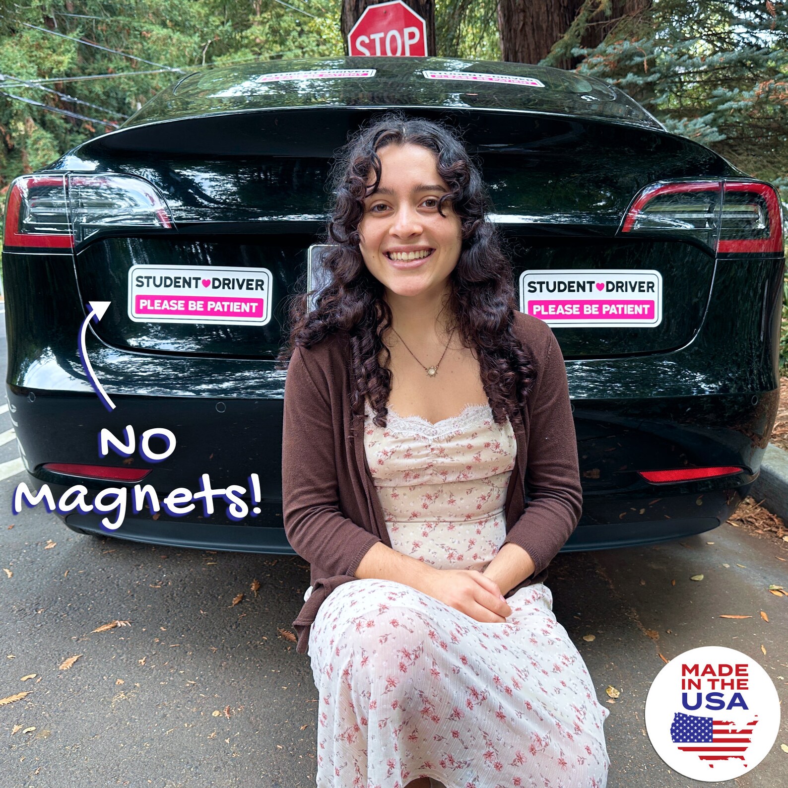 Student Driver Stickers - Reusable Non-magnetic Vinyl Decals for Cars ...