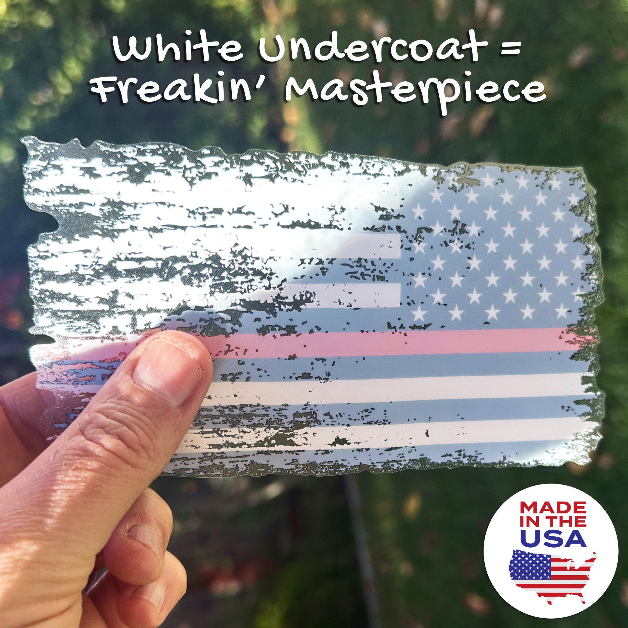 Stickios Thin Red Line Sticker Firefighter Flag Sticker American Flag ...