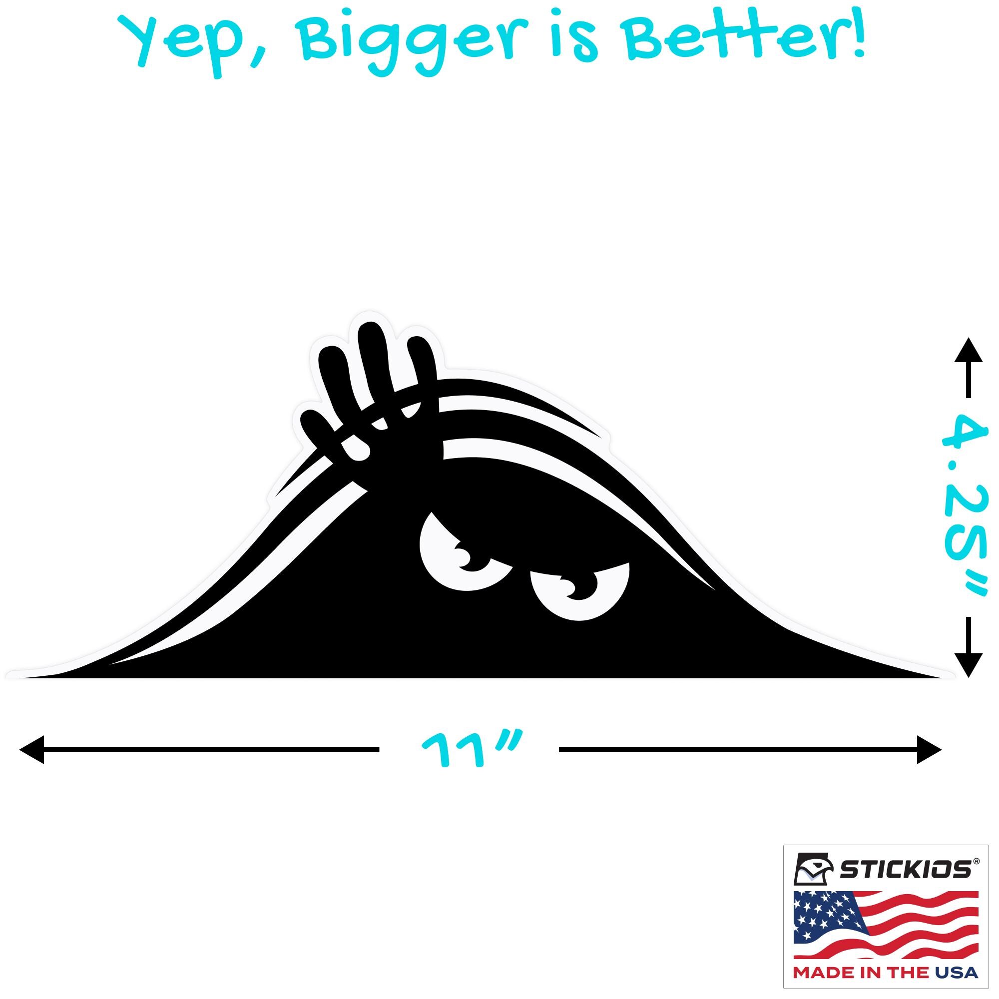 Peekaboo the Peeking Monster Bumper Sticker - Black, Peel and Stick ...