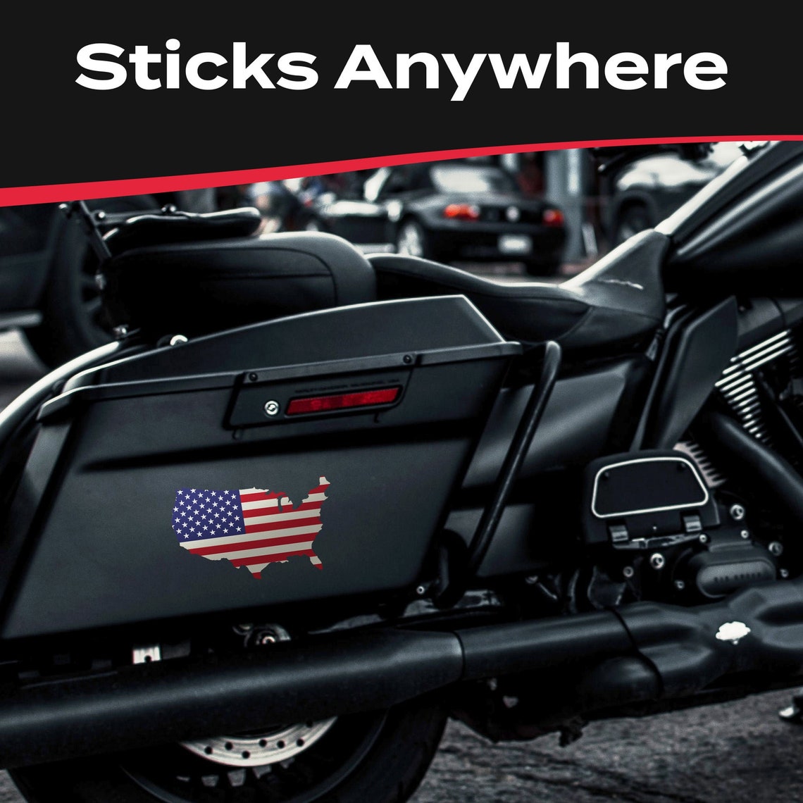American Flag Decal - Die Cut USA Map Vinyl Sticker for Your Car, Jeep ...