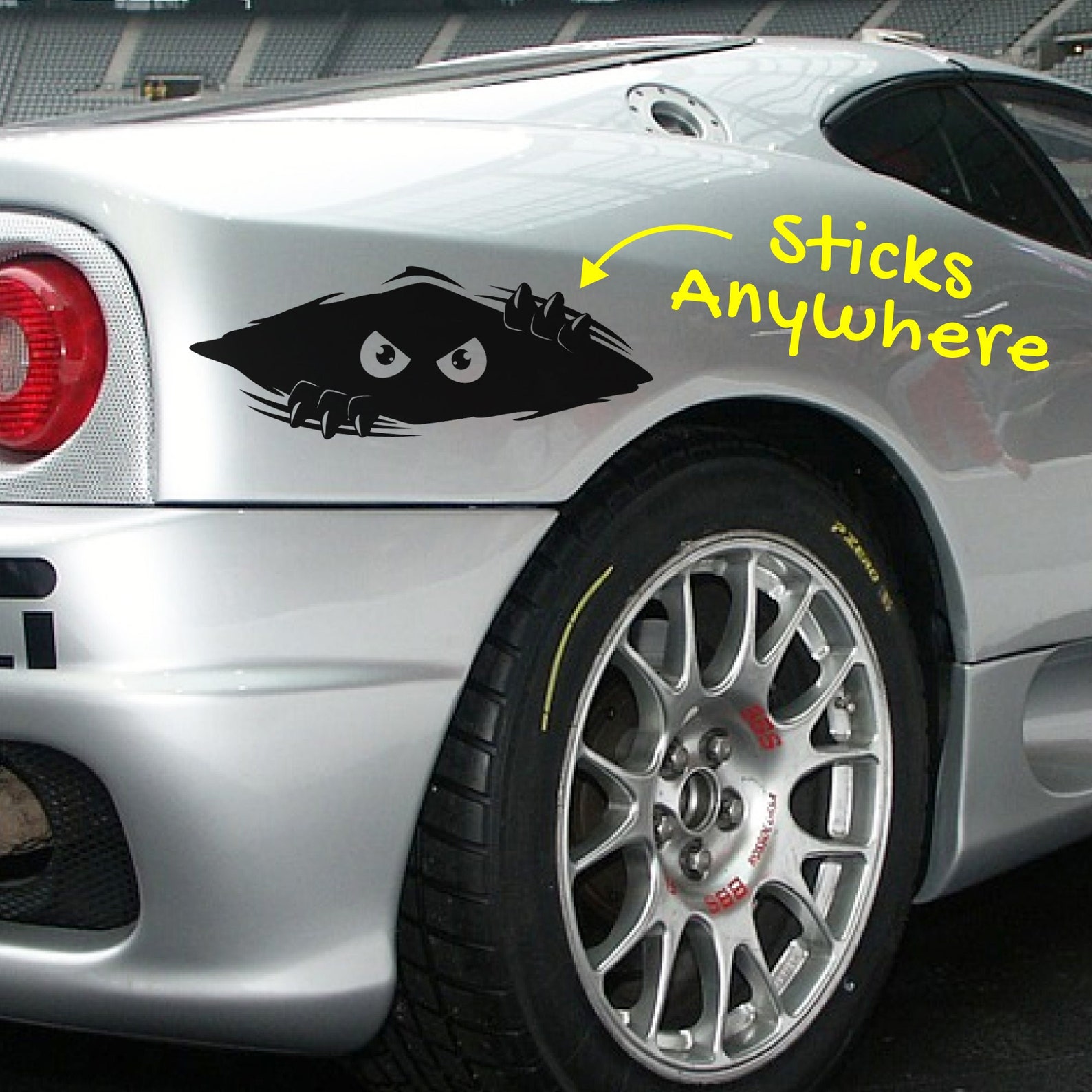 Shredder the Peeking Monster Bumper Sticker Black Peel and - Etsy