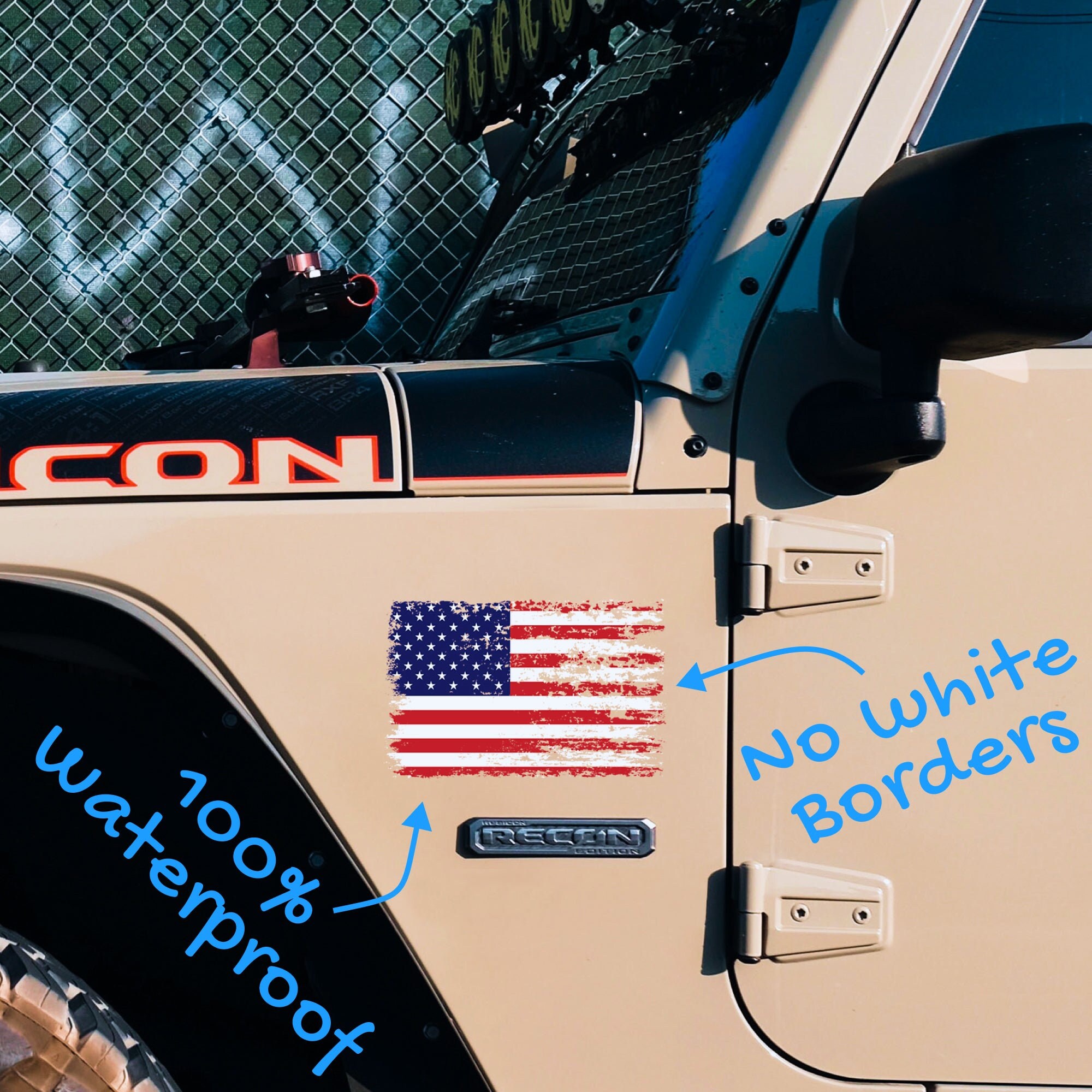 American Flag Decal Forward & Reverse Facing Distressed Flag Vinyl ...