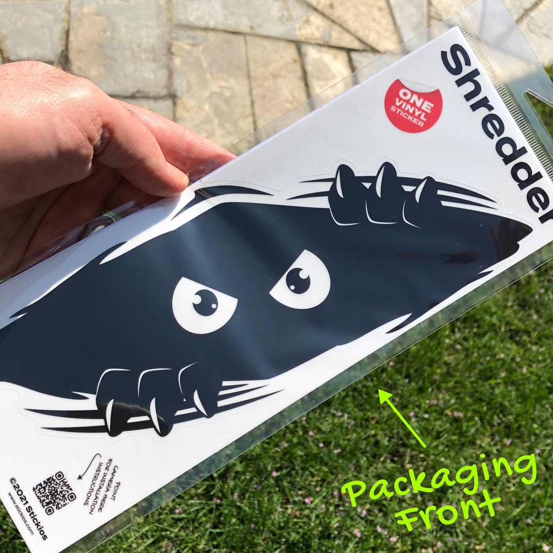 Shredder the Peeking Monster Bumper Sticker Black Peel and - Etsy
