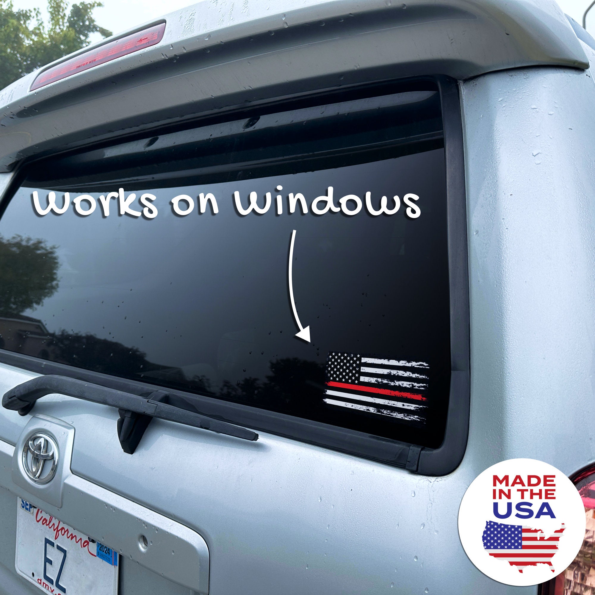 Stickios Thin Red Line Sticker Firefighter Flag Sticker American Flag ...