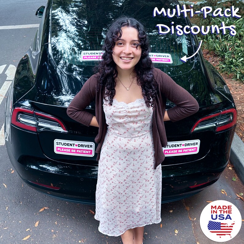 Student Driver Stickers - Reusable Non-magnetic Vinyl Decals for Cars ...