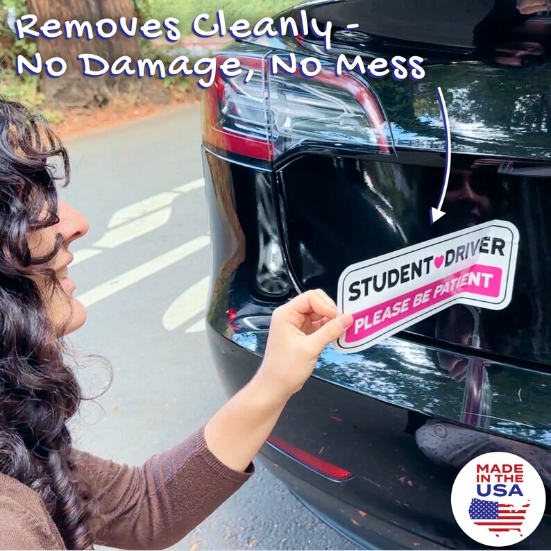 Student Driver Stickers - Reusable Non-magnetic Vinyl Decals for Cars ...