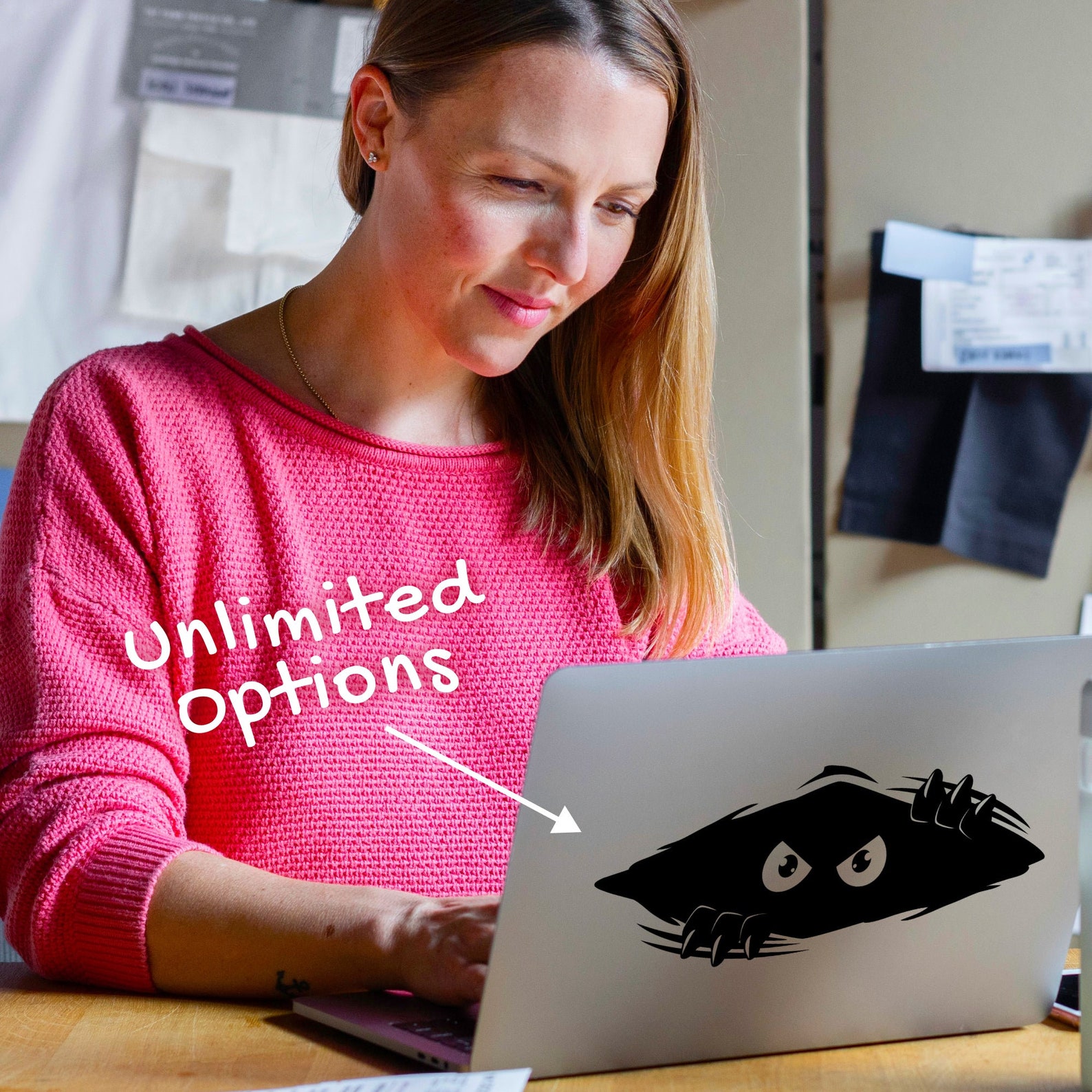 Shredder the Peeking Monster Bumper Sticker Black Peel and - Etsy