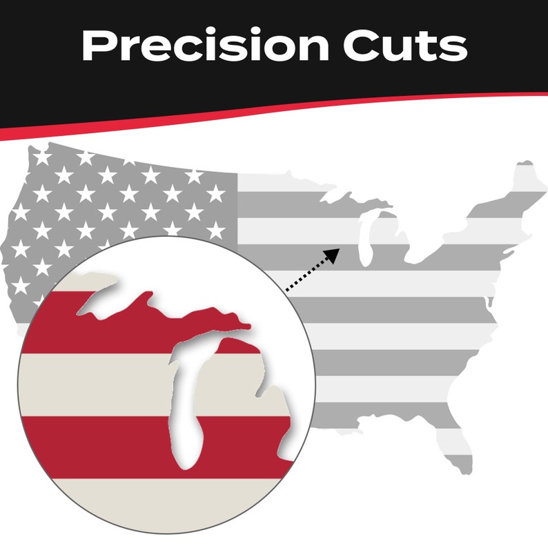 American Flag Decal - Die Cut USA Map Vinyl Sticker for Your Car, Jeep ...