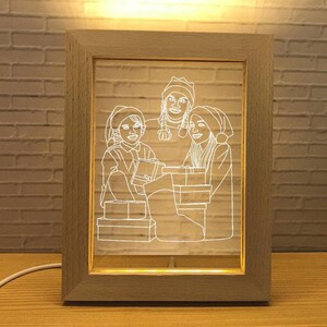 Custom Wooden Photo Frame LED Night Lamp, Creative Gift Photo Album ...