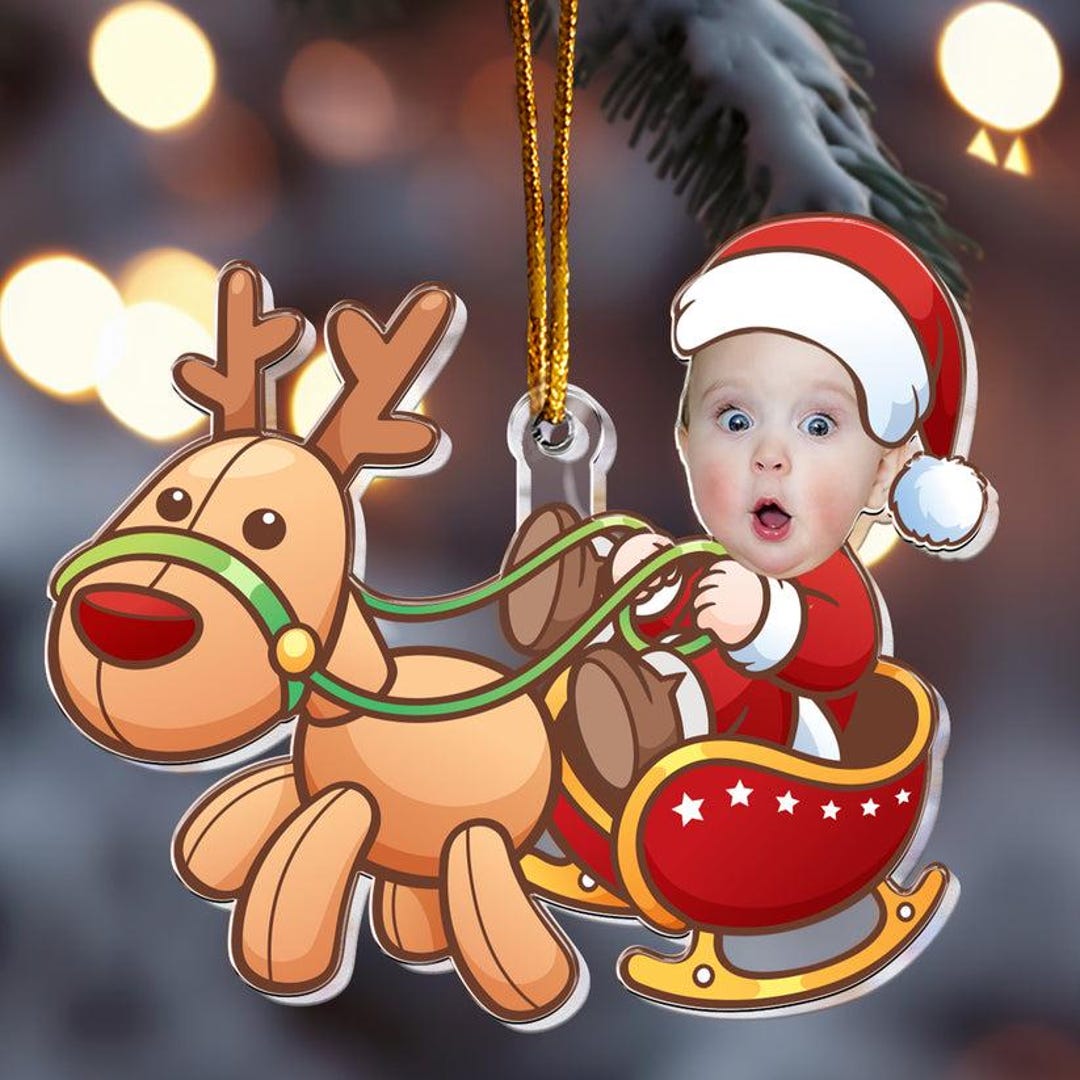 Adorable Newborn Baby Cute Baby Santa Personalized Acrylic Photo ...