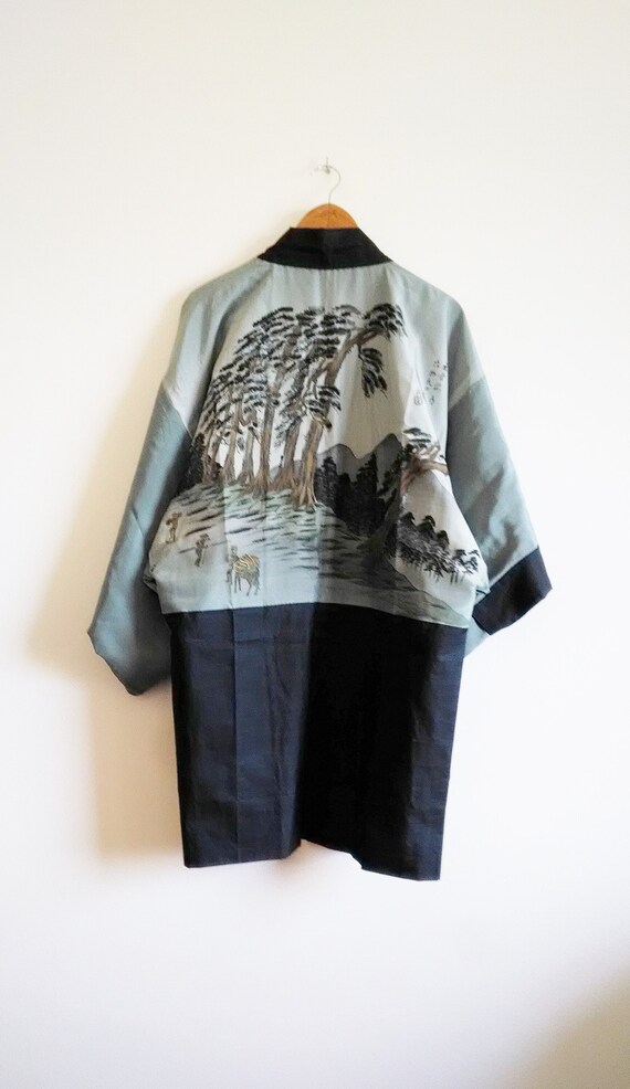 Haori Jacket for Men, Vintage Japanese Silk Jacket, S… - Gem