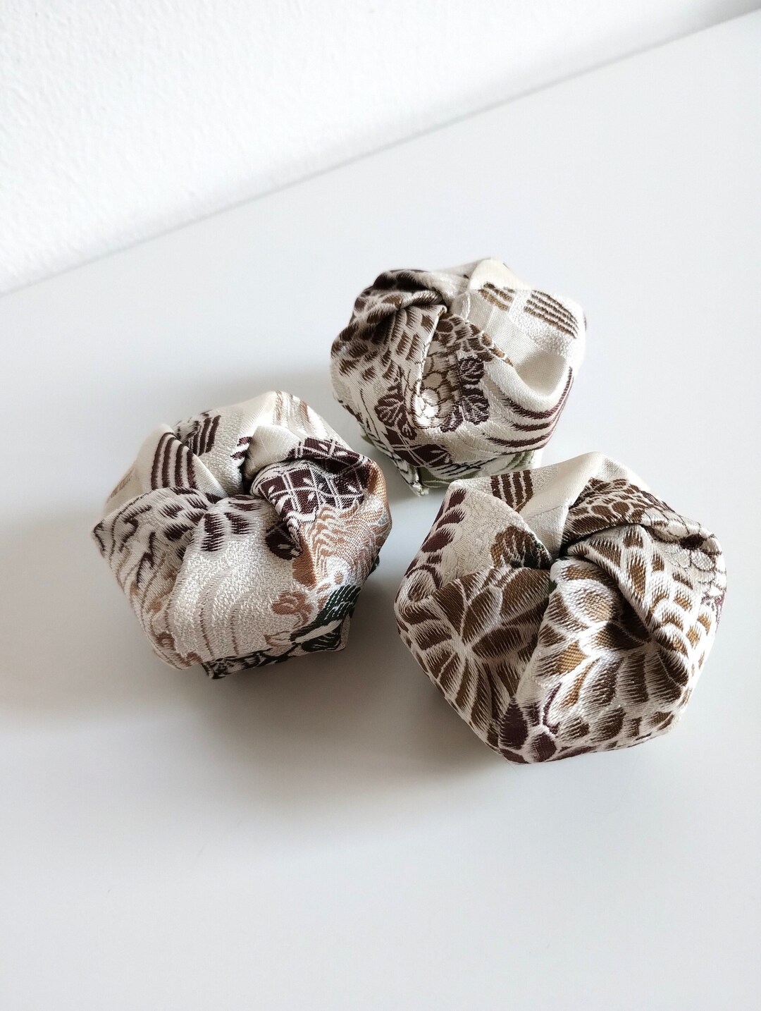 Set of 3 Jewelry Box, Floral Pattern Twist Japanese Fabric Box, Ring ...