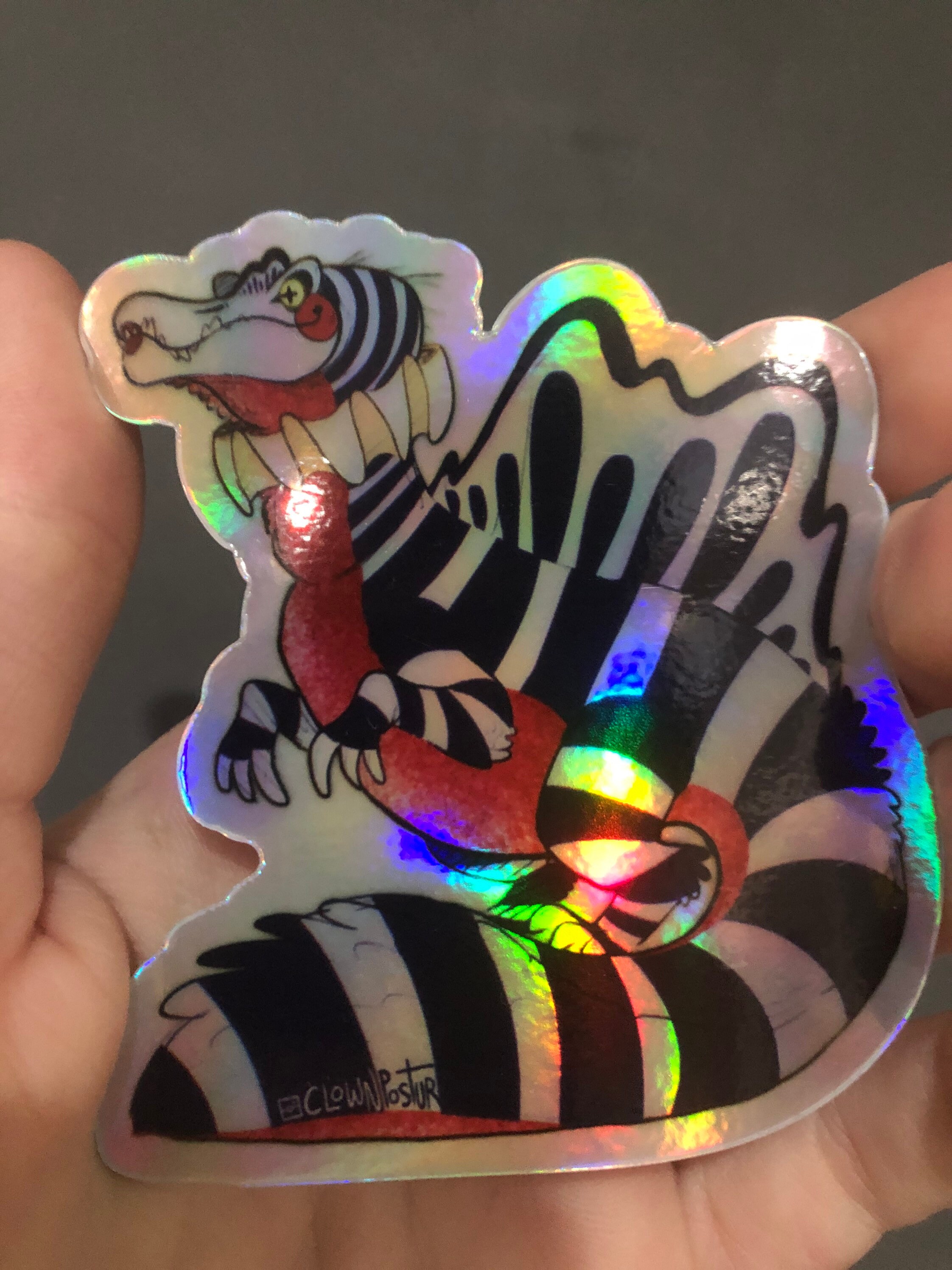 Mime Clown Spinosaurus MIMEOSAURUS the Holographic Sticker | Etsy