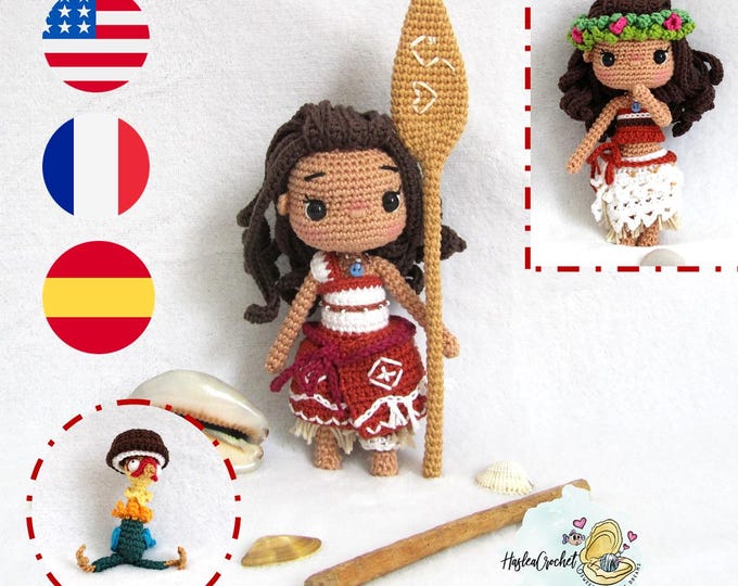Muñeca Moana Patrón De Tejido - Spanish Pattern - Etsy Canada