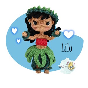 Amigurumi Doll Crochet Pattern : Lilo and Scrump the Tahitian Girl in ...