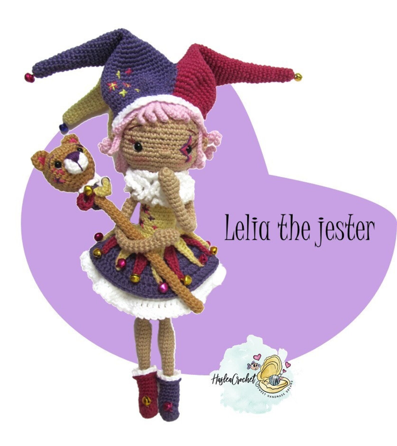 Modèle de poupée au crochet Lelia le bouffon : PDF amigurumi (français ...