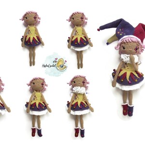 Modèle de poupée au crochet Lelia le bouffon : PDF amigurumi (français ...