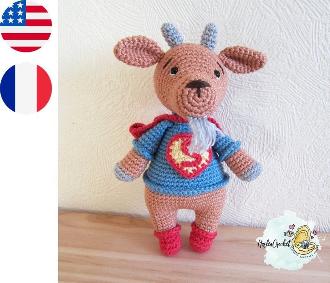 Amigurumi Super Hero Goat Crochet Pattern in English and French ...