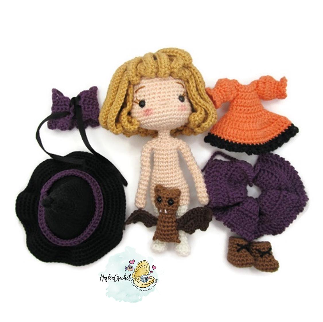 Amigurumi Crochet Pattern : Little Witch Doll in English, French and ...