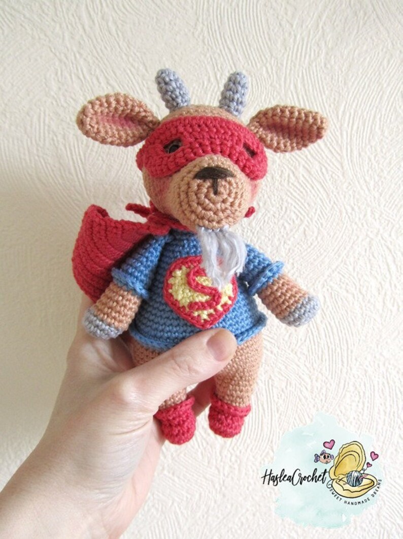 Amigurumi Super Hero Goat Crochet Pattern in English and - Etsy