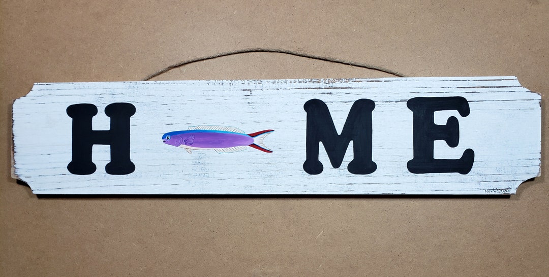 Purple Tilefish HOME Sign - Etsy