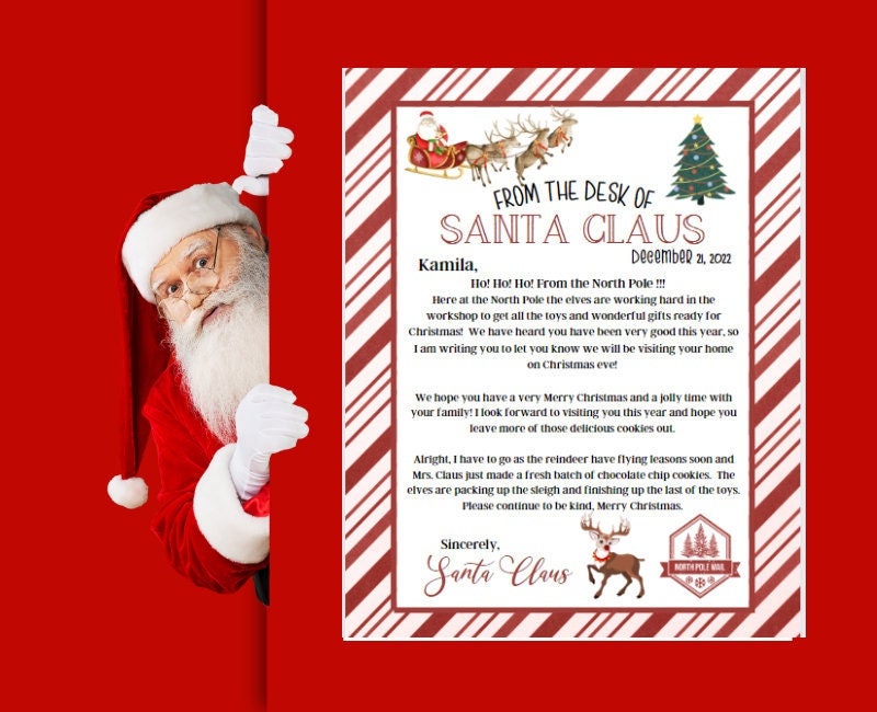 Letter From Santa Claus / Editable Letter / Download / Printable Santa ...