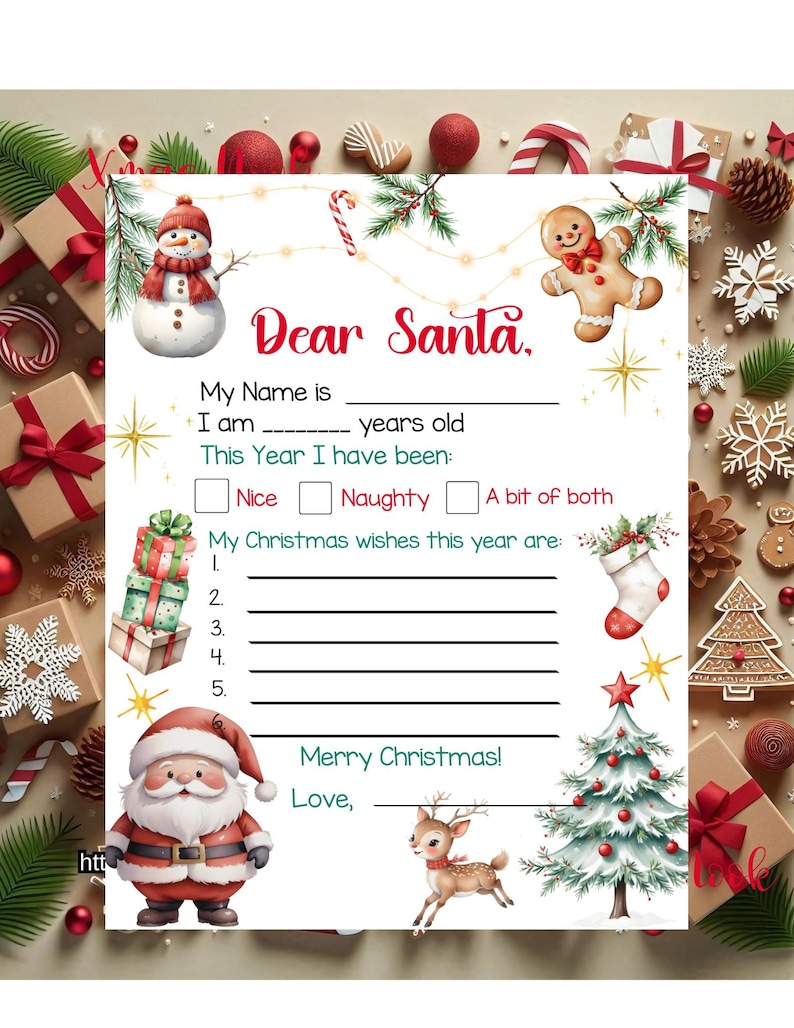 Letter to Santa Printable East to Print/ Download / Printable Santa ...