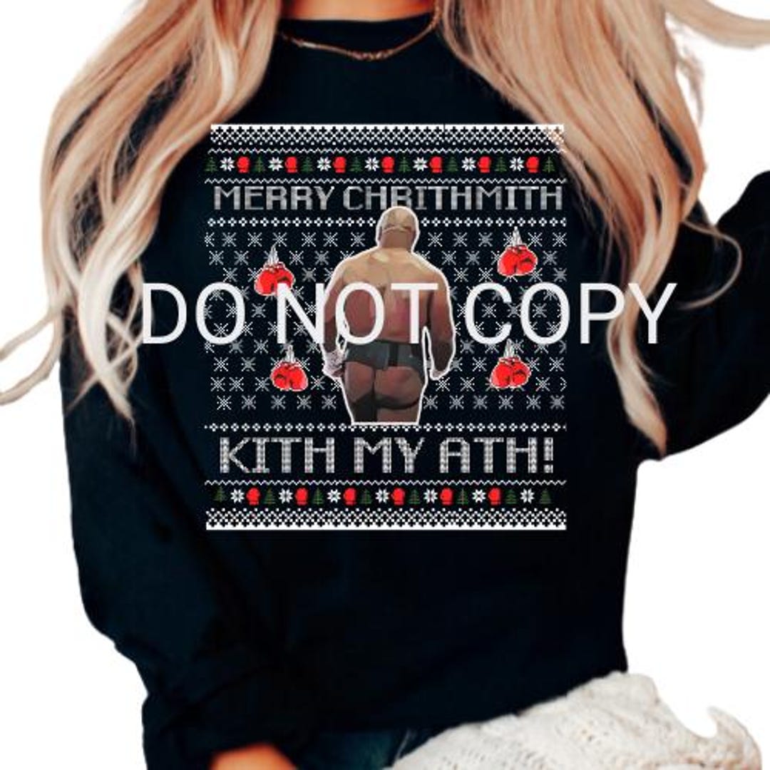 Merry Chrithmas Kith My Ath Mike Tyson Ugly Sweater PNG | Funny Merry ...
