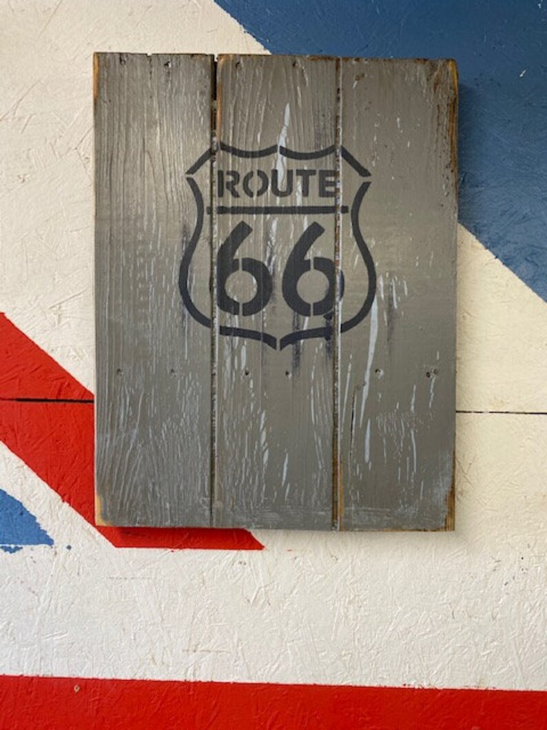 Route 66 Stencil Sign Garage Wall Mancave. - Etsy