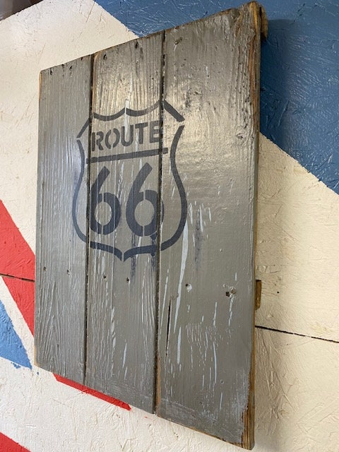 Route 66 Stencil Sign Garage Wall Mancave. - Etsy