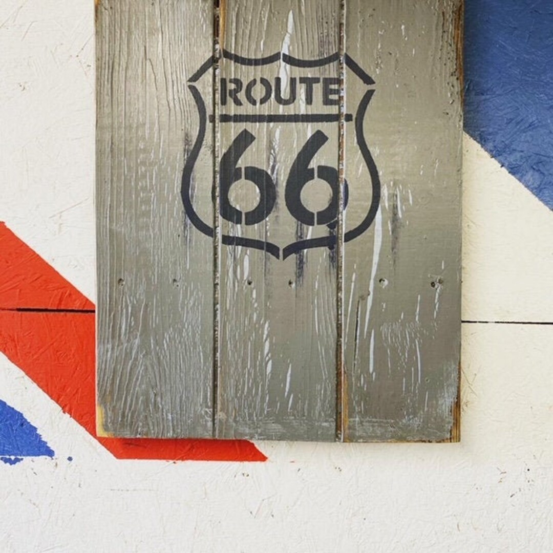 Route 66 Stencil Sign Garage Wall Mancave. - Etsy