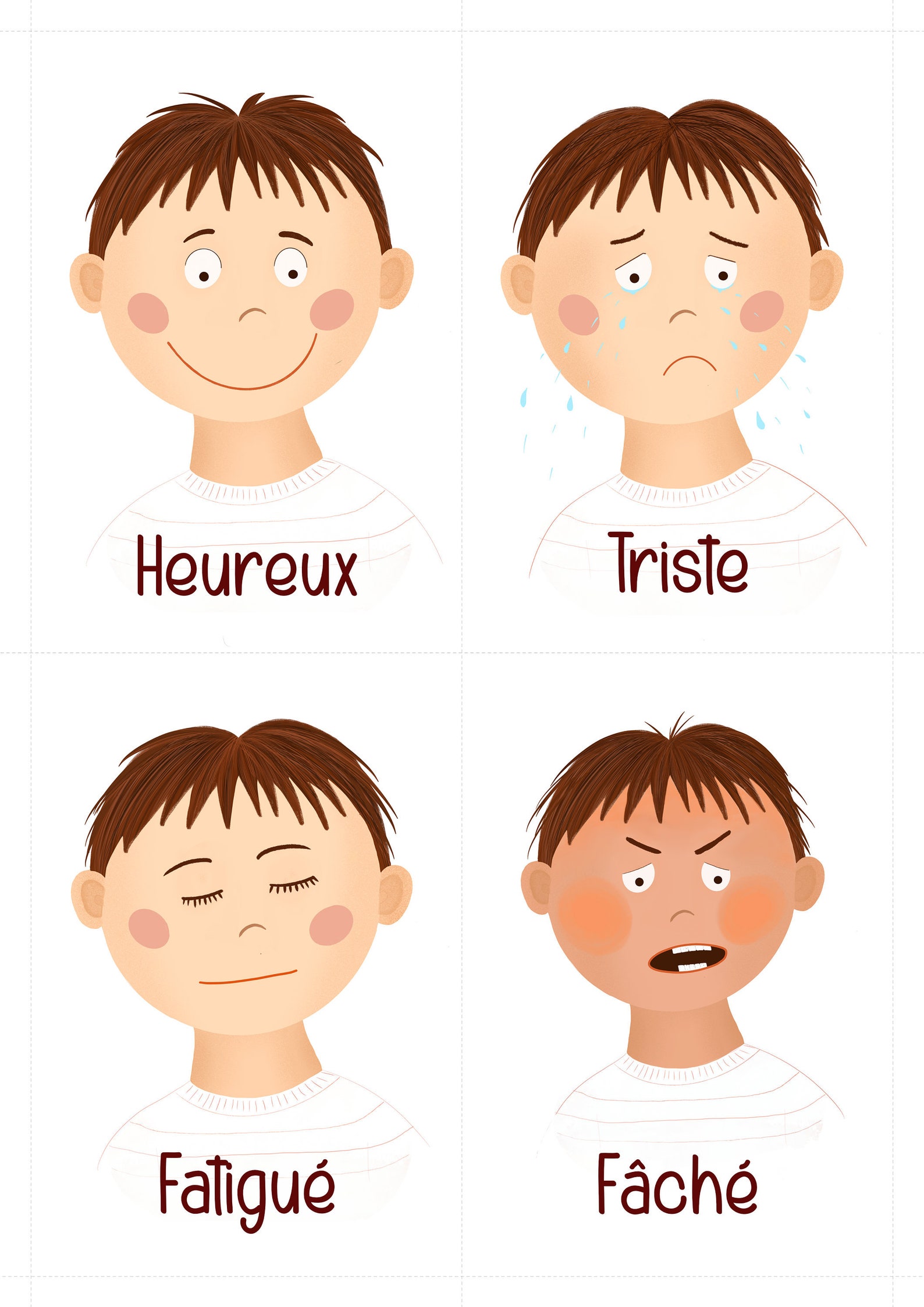 Les ÉMotions et Les Sentiments Cartes - Etsy.de