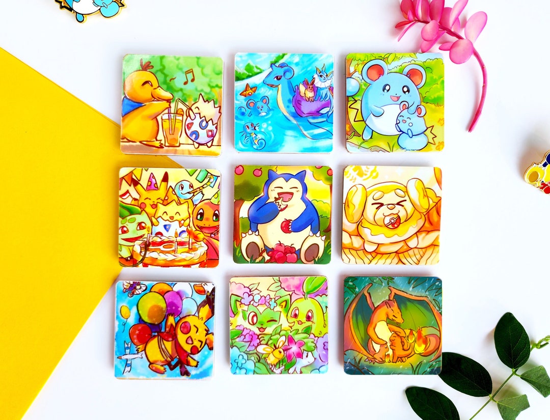 Set of 9 Pokemon Fridge Magnet | Handmade at Home | Laprass | Snorlax ...