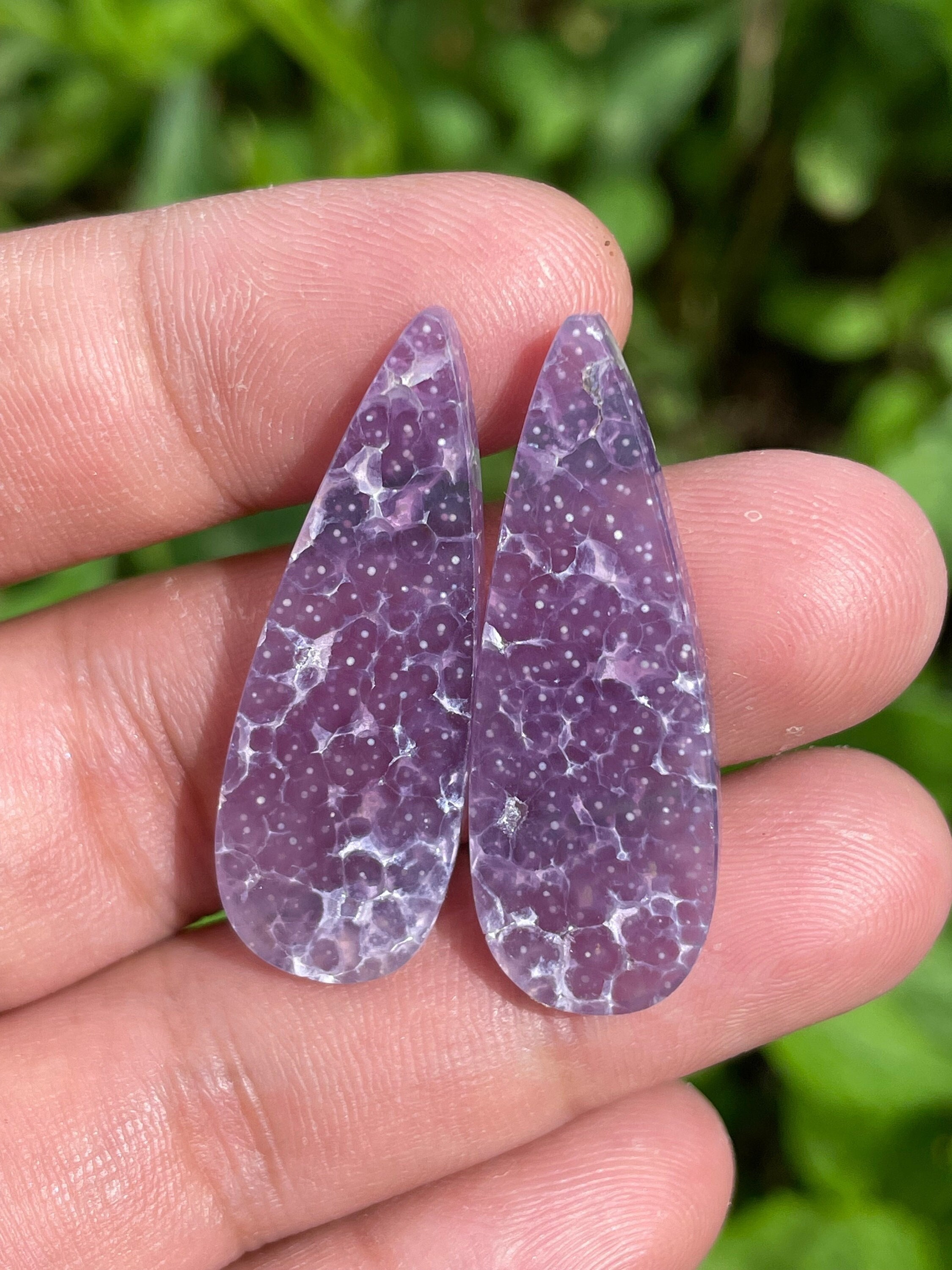 Craft Supplies & Tools Jewelry Making & Beading Grape agate pair ...