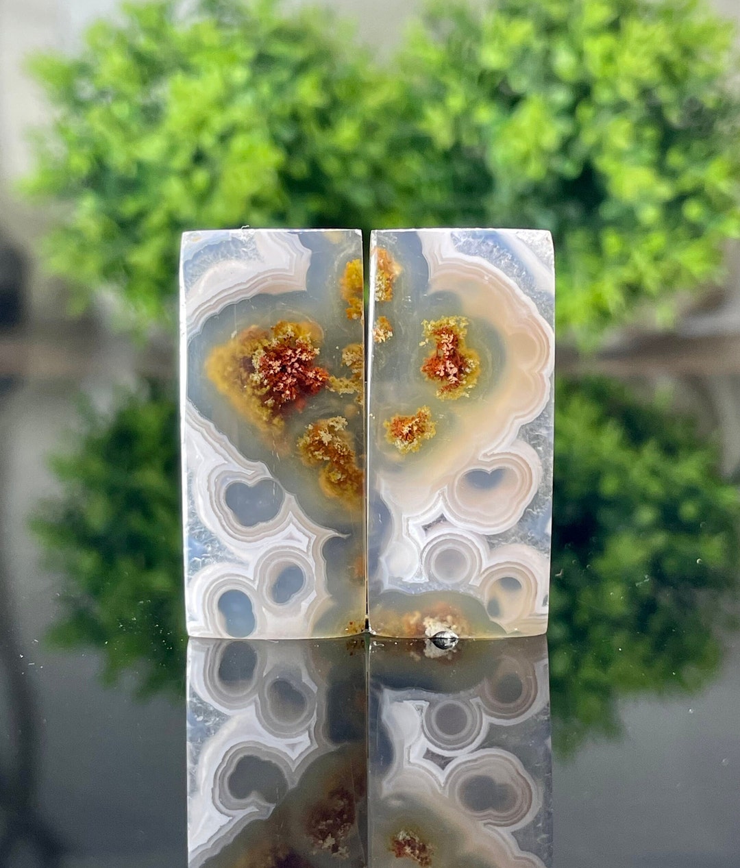 PLUME AGATE ORBS Pairs for Jewelry - Etsy