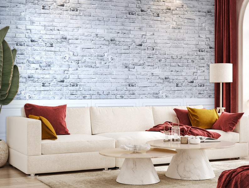 Brick Wallpaper Texture Faux Pattern 3d White Brick Retro | Etsy