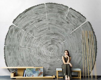 Tree Ring Wallpaper - Etsy