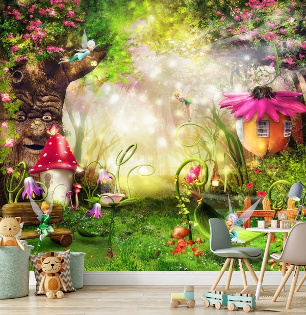 Magic Forest Wall Mural / Fairy Wall Mural / Enchanting - Etsy