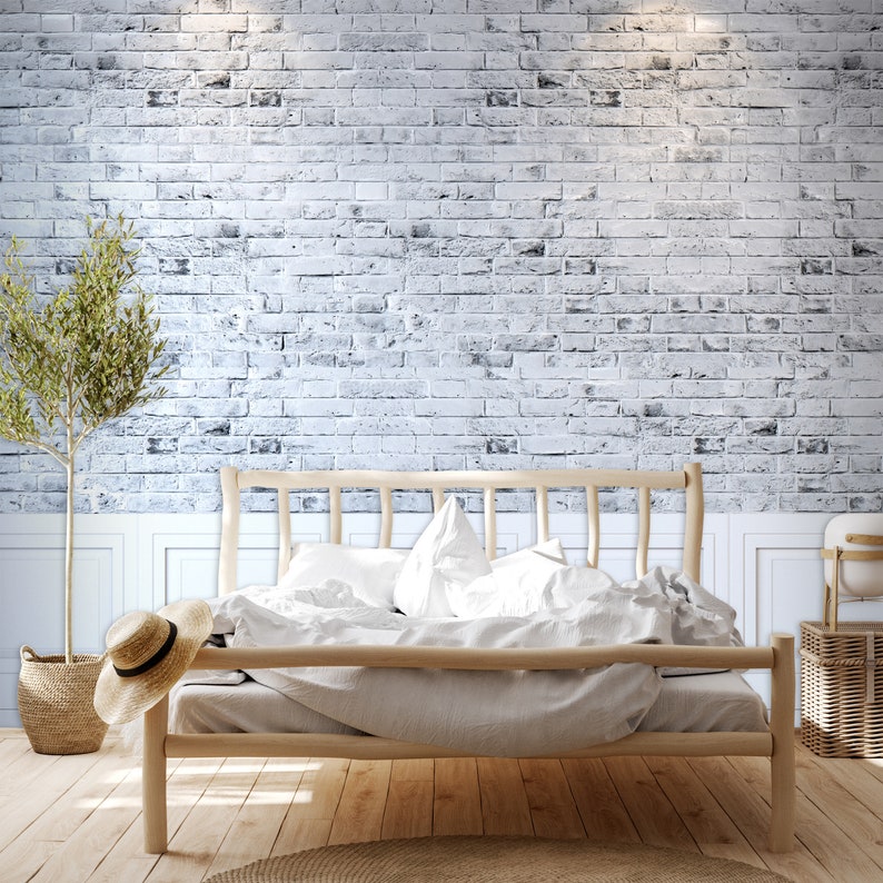 Brick Wallpaper Texture Faux Pattern 3d White Brick Retro | Etsy