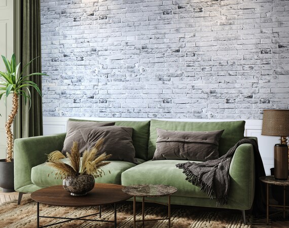 Brick Wallpaper Texture Faux Pattern 3d White Brick Retro | Etsy