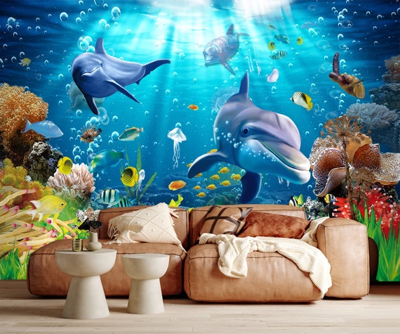Underwater Wallpaper Sea Ocean 3d Kids Nursery Peel and Stick | Etsy