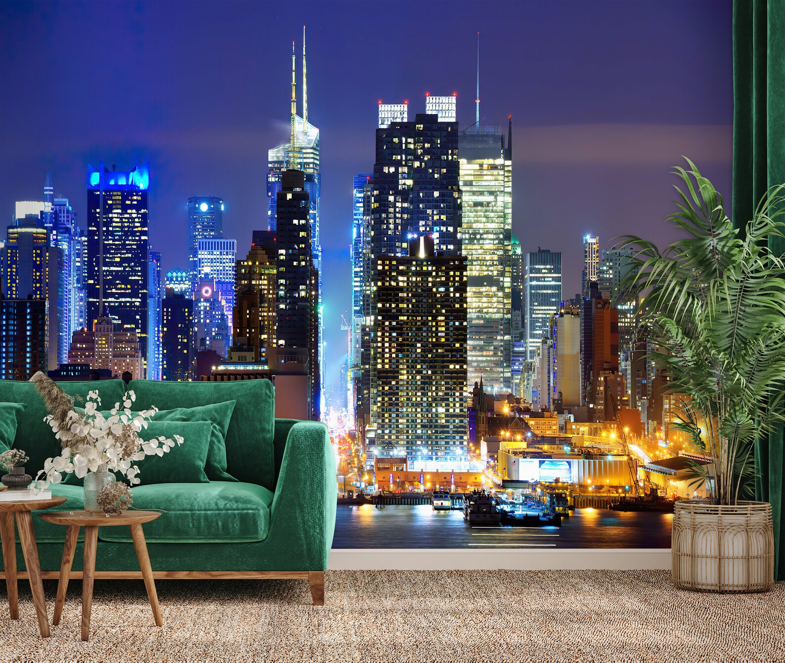 New York Wallpaper NYC 3d City Skyline Panorama Brooklyn Peel - Etsy