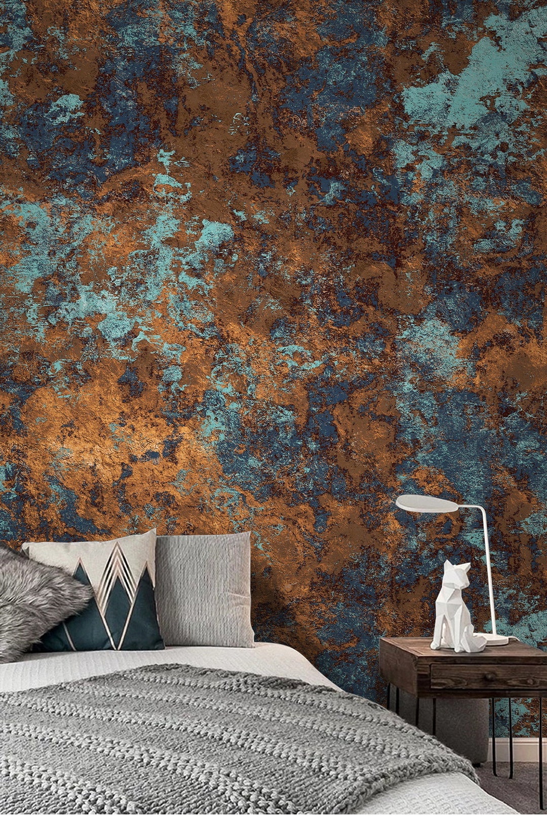 Concrete Wallpaper Metal Texture Retro Fashion Rust 3D Effect - Etsy Canada