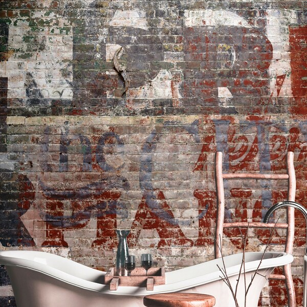 Red Brick Stick Wallpaper - Etsy
