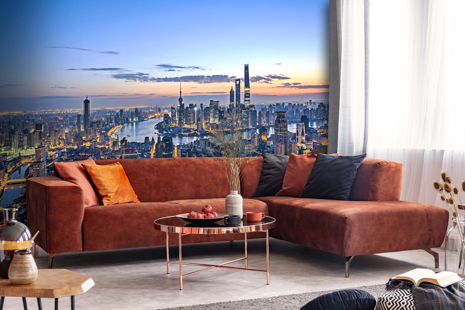 New York Wallpaper NYC 3d City Skyline Panorama Brooklyn Peel - Etsy