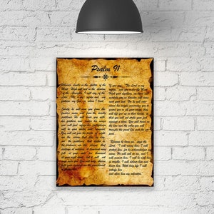Psalm 91 Print Psalm Poster Psalm Wall Art Christian Gift for Son Gift ...