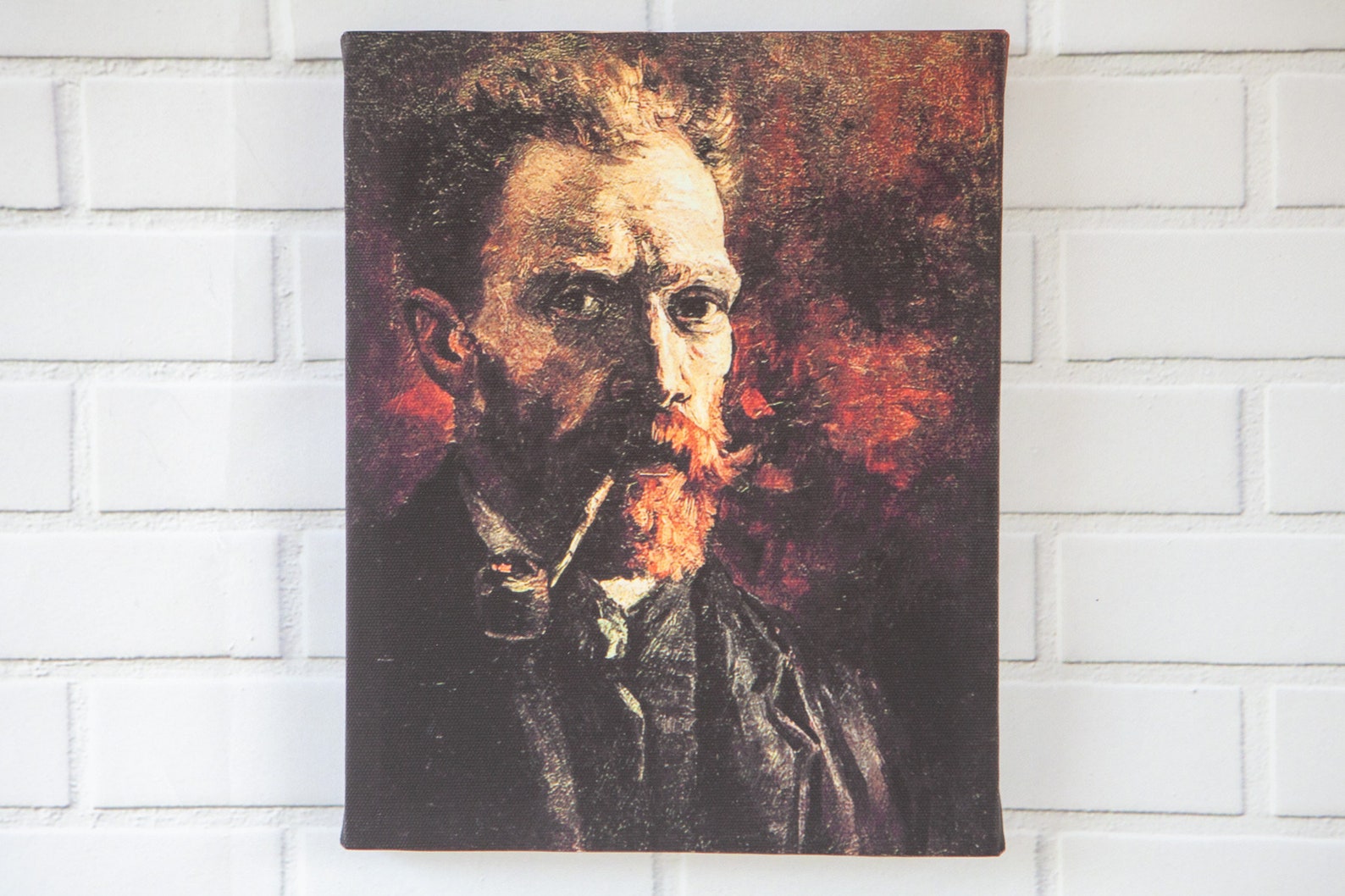 Vincent Van Gogh Self Portrait With Pipe 1886, Gallery Wrapped Print on ...